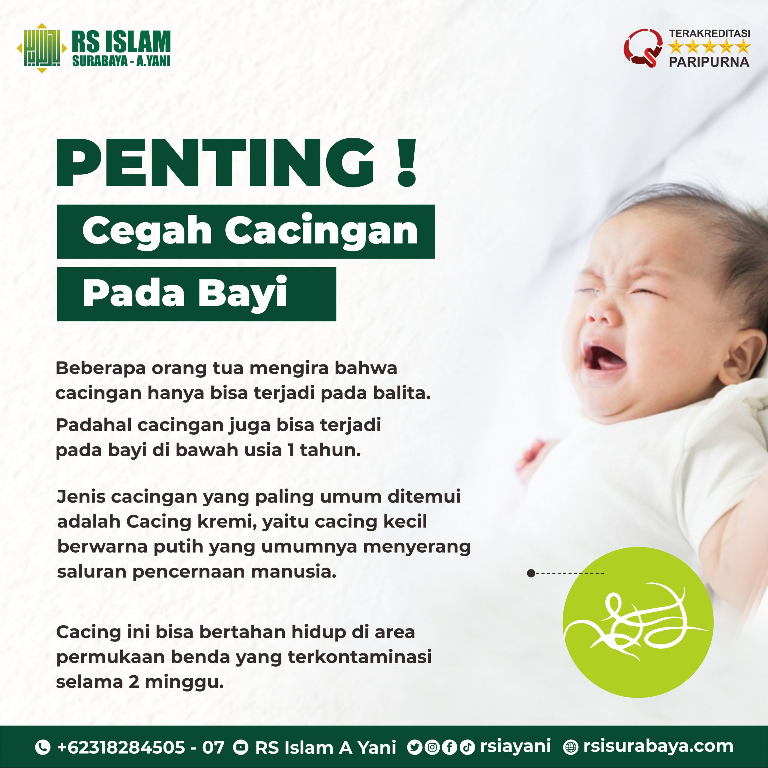 Cegah Cacingan Pada Bayi – RS Islam Surabaya