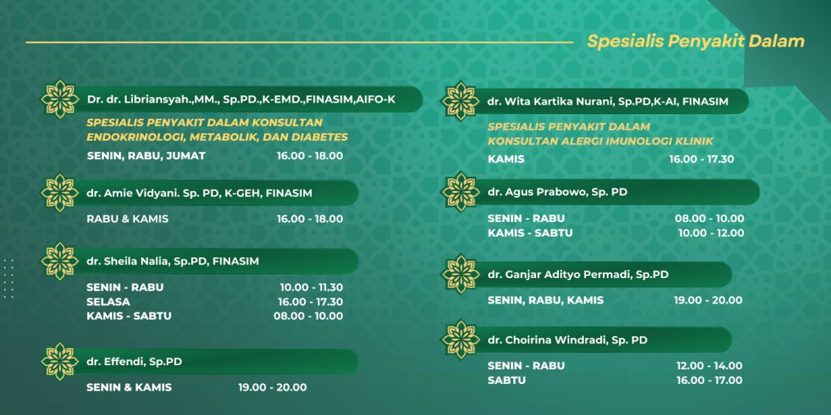 Jadwal Praktek Poli Eksekutif Spesialis dan Sub Spesialis – RS Islam ...